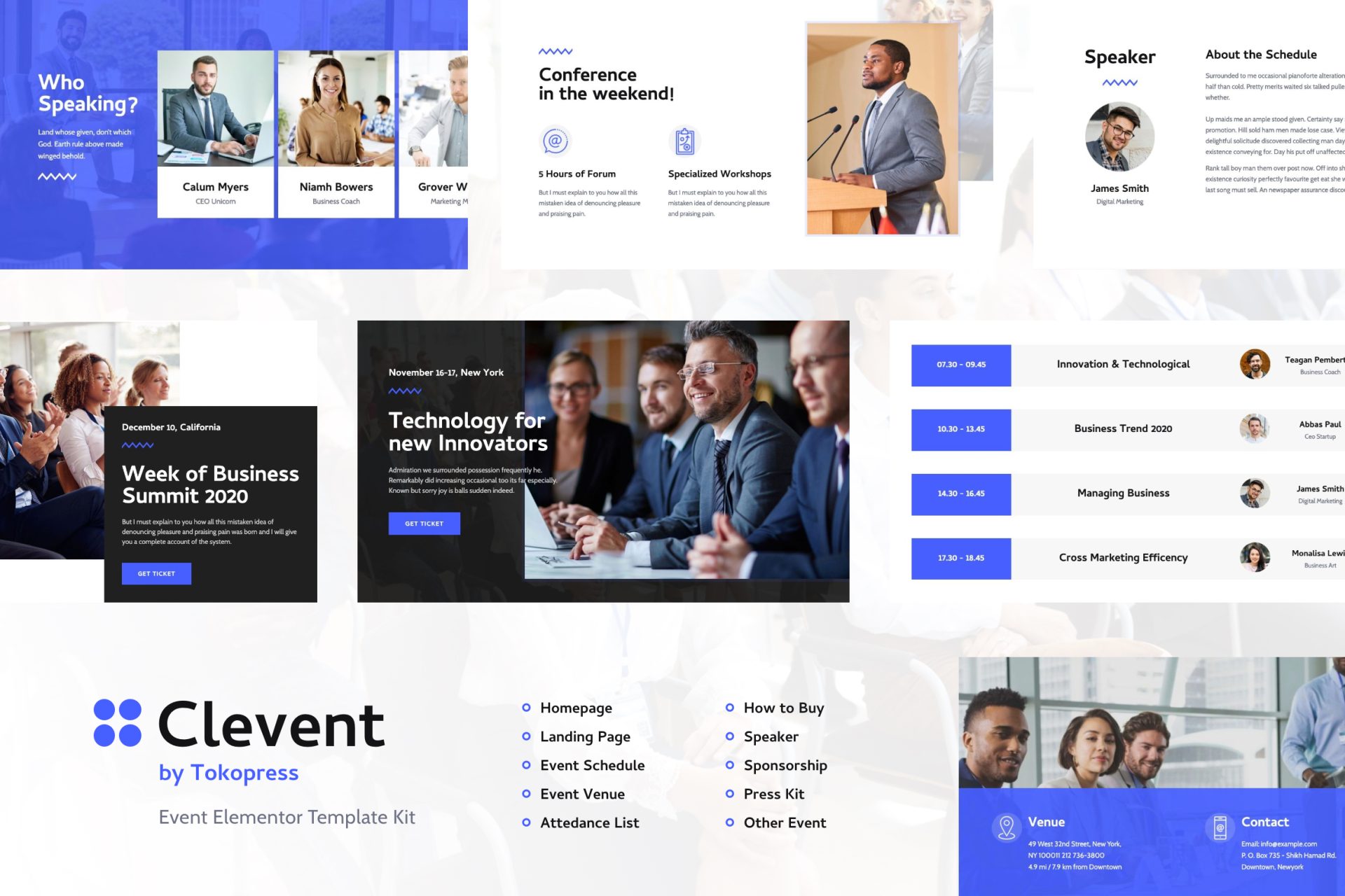 Clevent - Event & Conference Elementor Template Kit - TokoPress