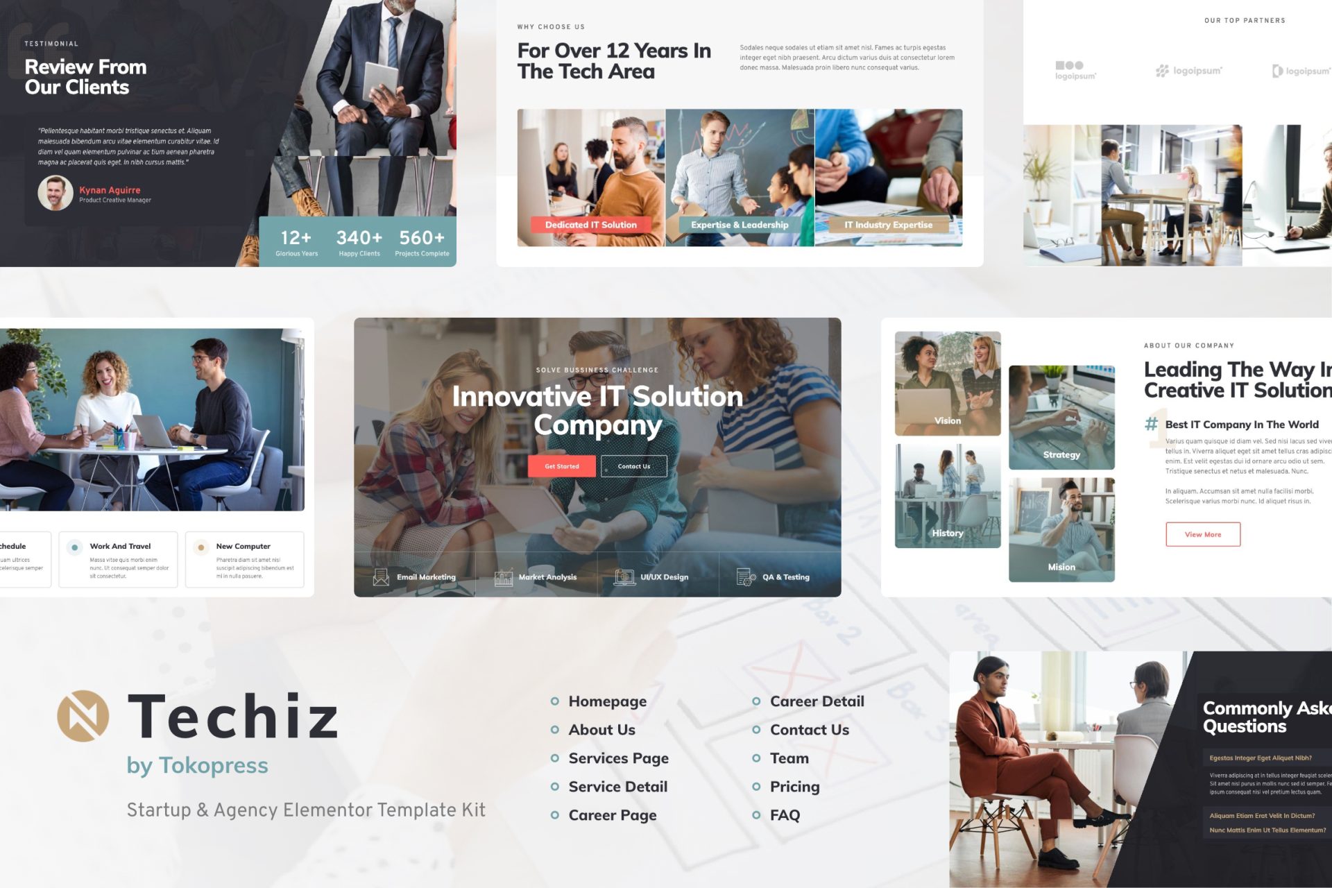 Techiz - IT Solutions & Services Company Elementor Template Kit - TokoPress